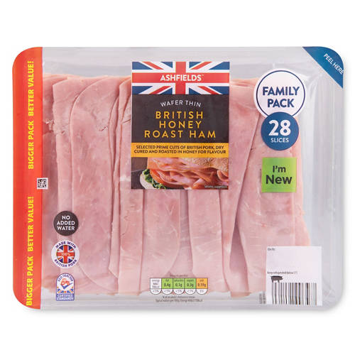 British Wafer Thin Honey Roast Ham Family Pack 28 Slices | ALDI UK